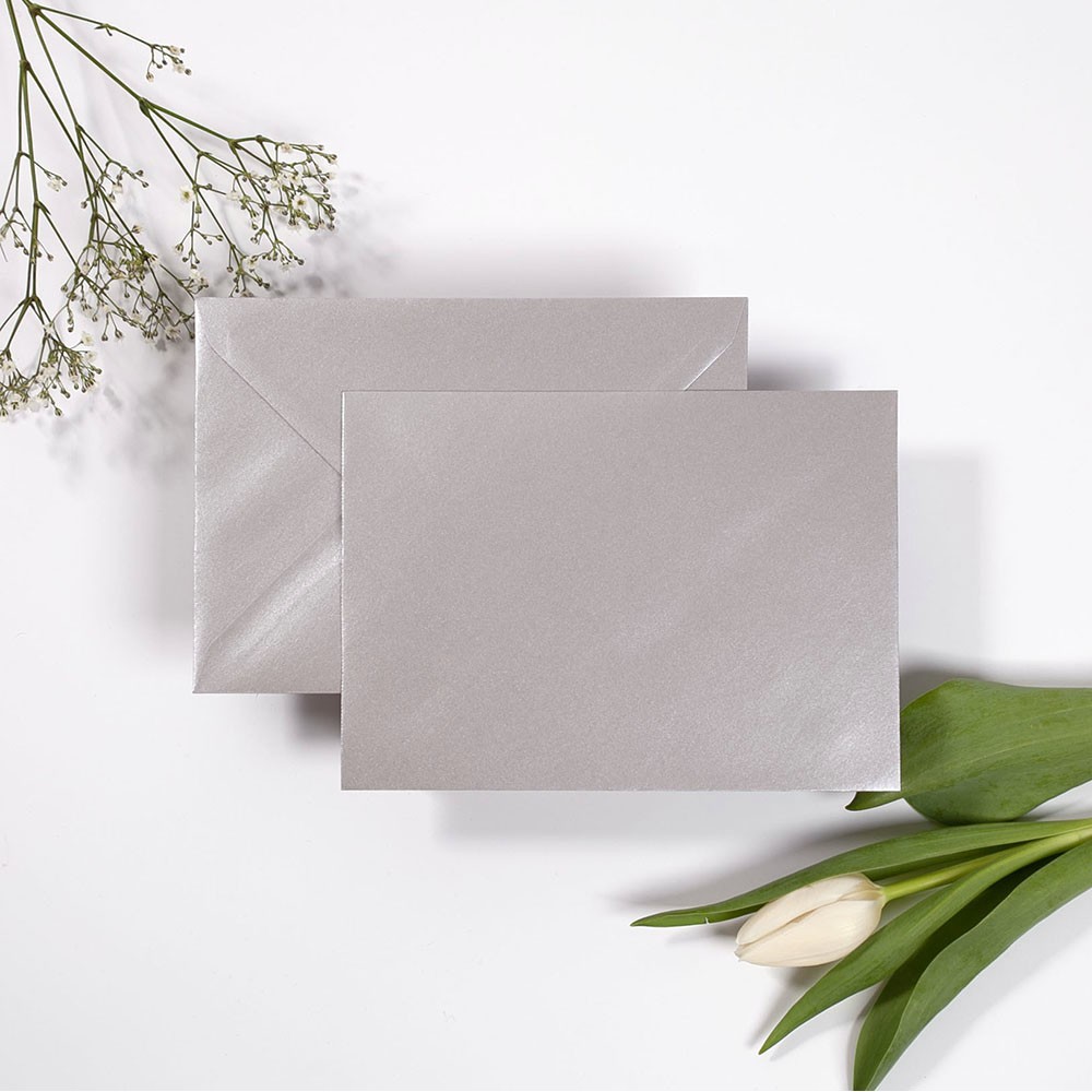 Silver Pearlescent Envelopes | C7, C6, 5x7", C5, Square